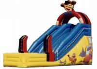 China PVC Inflatable Bounce And Slide Multi Lanes Clown Type Cultivated Stitching Workmanship for sale