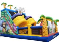 China Zoo Park Kids Inflatable Dry Slide With Protection Cover Bouncer Combo Slide for sale