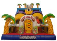 China Zoo Park Kids Inflatable Dry Slide With Protection Cover Bouncer Combo Slide for sale
