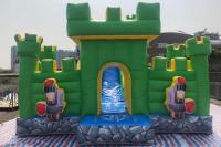 China 24 Foot Giant Roacky Green Blow Up Slide 2 Lanes Ladder Air Bounce Amusement for sale