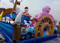 China Giant Pirate Ship Inflatable Bouncer Combo Slide Sea World Themed Octopus Shark for sale