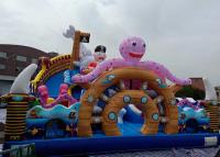 China Giant Pirate Ship Inflatable Bouncer Combo Slide Sea World Themed Octopus Shark for sale