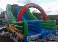 China PVC Tarpaulin Animal Park Zoo Cartoon Inflatable Dry Slide With Arch Door for sale