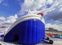 China Giant Shark Commercial Inflatable Water Slides / Triple Lanes Adults Water Slide for sale
