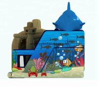 China 6×6 Meter Inflatable Jumping Slide , Blue Marine Themed Inflatable Water Slide for sale