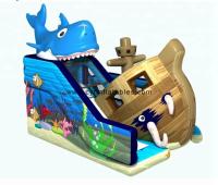 China 6×6 Meter Inflatable Jumping Slide , Blue Marine Themed Inflatable Water Slide for sale