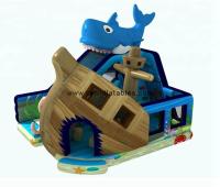 China 6×6 Meter Inflatable Jumping Slide , Blue Marine Themed Inflatable Water Slide for sale