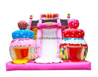 China Candy Themed Pink Dry Inflatable Slip Slide For Amusement Park Customized Size for sale