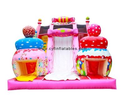 China Candy Themed Pink Dry Inflatable Slip Slide For Amusement Park Customized Size for sale