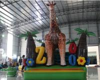 China Backyard Inflatable Jumping Castles , Commercial Inflatable Giraffe Combo for sale