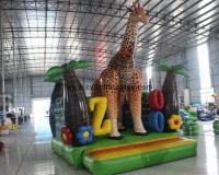 China Backyard Inflatable Jumping Castles , Commercial Inflatable Giraffe Combo for sale