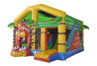 China 5X6 Meter Inflatable Bouncer Castles / Little Lion Theme Inflatable Slide Combo for sale