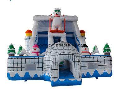 China Snow Theme Inflatable Jumping Castle , 4×6 Meter Slide Castle Inflatable Slide for sale