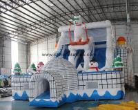 China Snow Theme Inflatable Jumping Castle , 4×6 Meter Slide Castle Inflatable Slide for sale