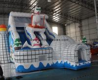 China Snow Theme Inflatable Jumping Castle , 4×6 Meter Slide Castle Inflatable Slide for sale