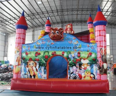 China 4×5 Meter Inflatable Dry Slide , Red Standard Monkey Inflatable Slide for sale