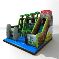 China Inflatable Rock Climbing Slide / Green Theme Slide Inflatable Forest Dinosaur Theme Fun City for sale