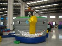 China Pirate Inflatable Bounce House Combo / Kids Outdoor Inflatable Pirate Ship for sale