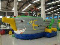 China Pirate Inflatable Bounce House Combo / Kids Outdoor Inflatable Pirate Ship for sale