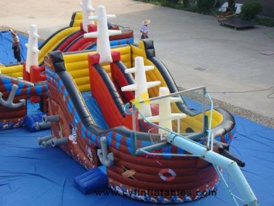 China Inflatable Pirate Boat Combo 9x5m , Kids Outdoor Inflatable Pirate Ship for sale