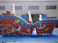 China Inflatable Pirate Boat Combo 9x5m , Kids Outdoor Inflatable Pirate Ship for sale