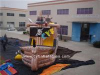 China Kids Outdoor Inflatable Pirate Ship , 9x5M Inflatable Pirate Boat Combo for sale
