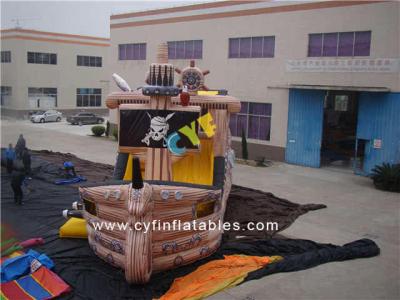 China Kids Outdoor Inflatable Pirate Ship , 9x5M Inflatable Pirate Boat Combo for sale