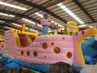 China Boat Shape Inflatable Bounce House Combo , 7×4 Meter Inflatable Boat Shape Children Castle for sale