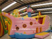 China Boat Shape Inflatable Bounce House Combo , 7×4 Meter Inflatable Boat Shape Children Castle for sale