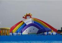 China UV Resistance Rainbow 12×8M Commercial Blow Up Water Slides for sale