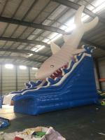 China White Shark 5×8M Commercial Inflatable Water Slides for sale