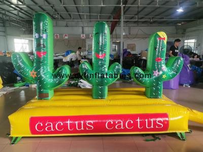 China Waterproof 3×2M Tarpaulin Inflatable Cactus Game Bouncer for sale