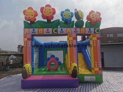 China 4×4M Garden Flower Paradise Inflatable Slide Digitial Printing for sale