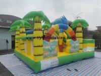 China 5×5 Meter Jungle Inflatable Bounce House Combo For Backyard for sale
