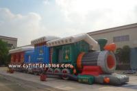 China water proof Inflatable Train Castle Blow Up Bounce House for sale