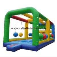 China Children 4×6M Inflated Fun Games Obstacle Dunk Game for sale
