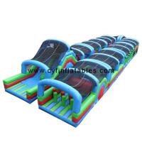 China Flame Retardant 9x22m 5K Run Inflatable Obstacle Courses for sale
