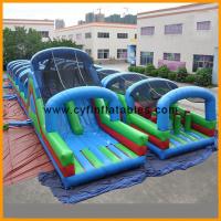 China Flame Retardant 9x22m 5K Run Inflatable Obstacle Courses for sale