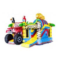 China Car Jungle Theme Inflatable Bouncer Combo with Digital print for sale