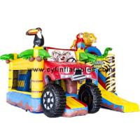 China Car Jungle Theme Inflatable Bouncer Combo with Digital print for sale