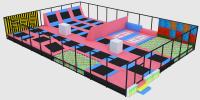China Large Commercial Trampoline Park Playground for 40-80 Persons Indoor Kids Jumping Zone for sale