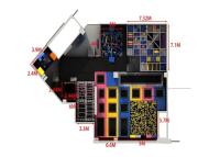 China Large Indoor Commercial Trampoline Park Playground Equipment 2.5m Jump Platform for sale