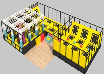 China Customized Indoor Trampoline Park Playground Center Equipment with Dodge Ball 100x100x3mm Frame for sale