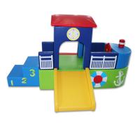 China Customizable PVC Indoor Soft Play Ship Shape Playground Equipment for Kids 0-5 Years for sale