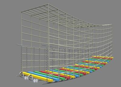 China Outdoor Playground Rope Net Bridge with Side Protection Net 1.2-1.8m Height for Kids Adults for sale
