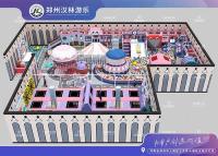 China Custom Indoor Playground with Trampoline and Adventure Course 200 sq ft for sale