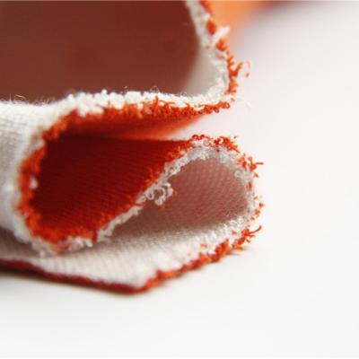 China 420gsm Double Side Aramid Woven Fabric for Fire Gloves 50% Orange 50% White for sale