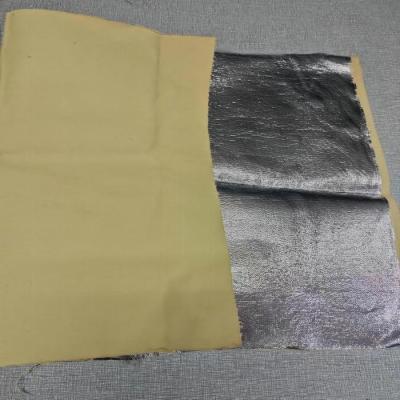China Natural Color 100% Para Aramid Aluminized Fabric 500gsm Satin Weaving Heat Resistant for sale