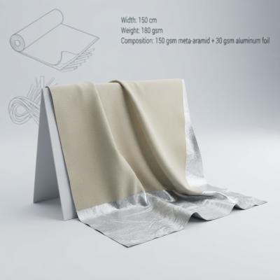 China Aluminum Foil Meta Aramid Fabric with Heat Resistance Flame Retardant and Customized Length for sale