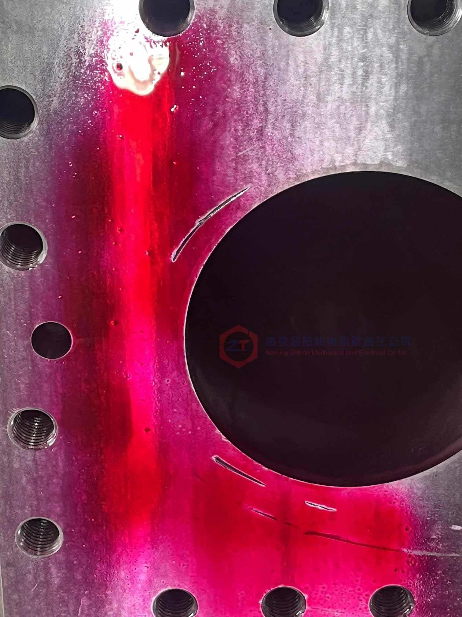 Penetrant Testing 177 screw barrel after repair